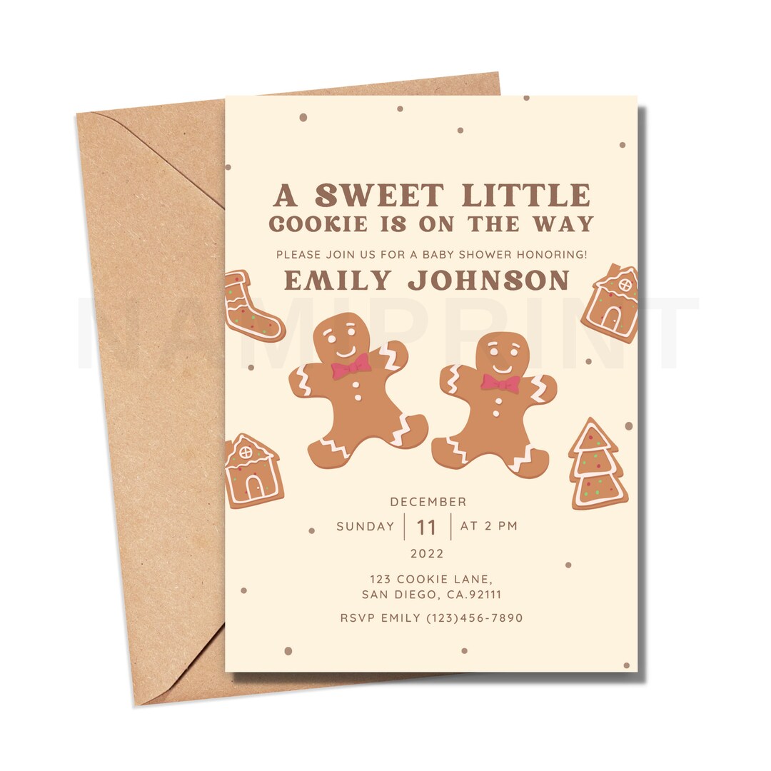 Gingerbread Man Sweet Little Cookie Baby Shower, Holiday Cookie Party ...