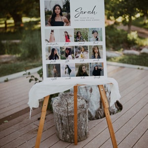 Graduation Photo Sign Template, Through the Years Photo Collage Poster ...