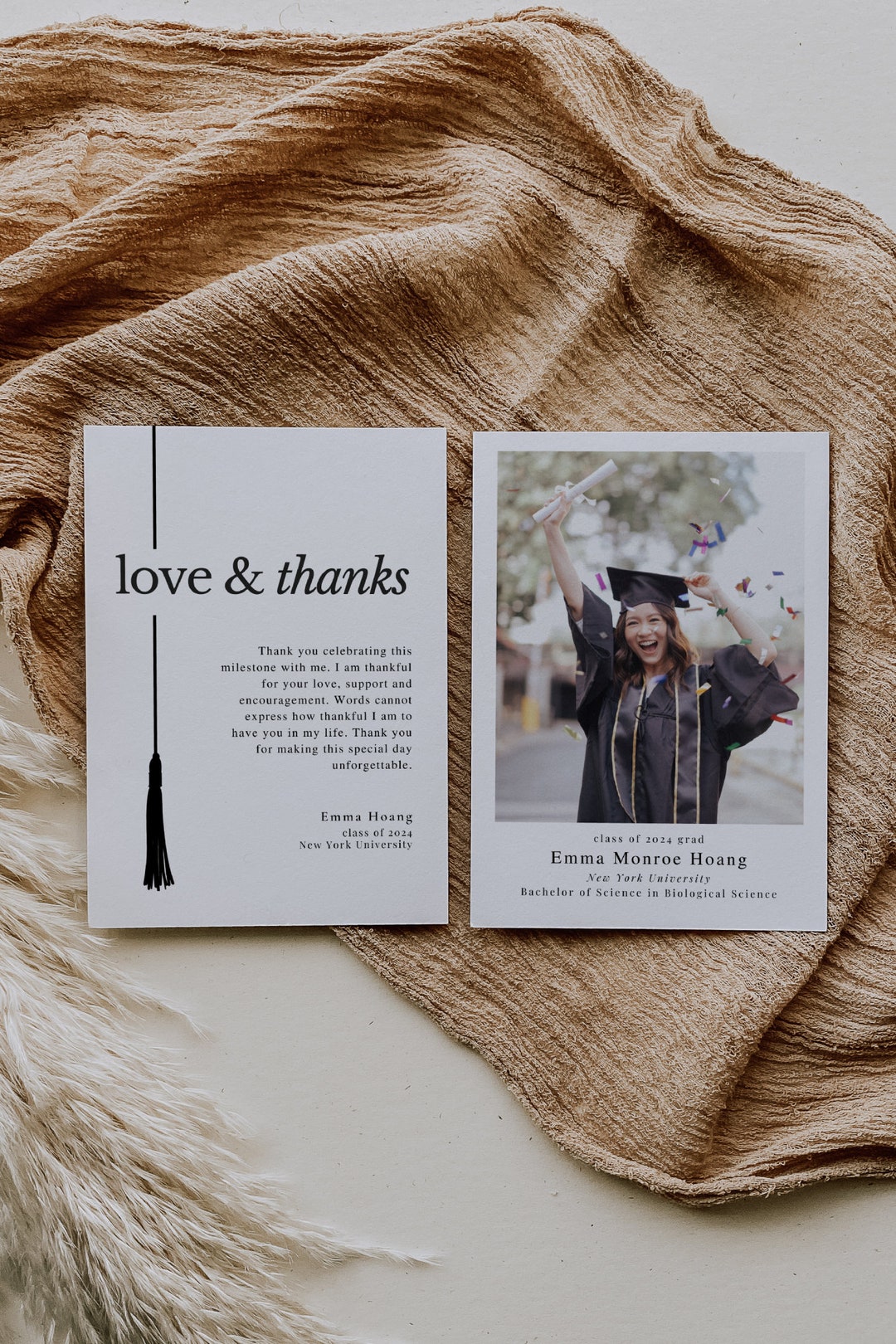 Graduation Thank You Card Graduation Thank You Template - Etsy