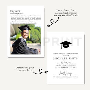 Engineer Graduation Party Invitation Template, Engineering Graduate ...