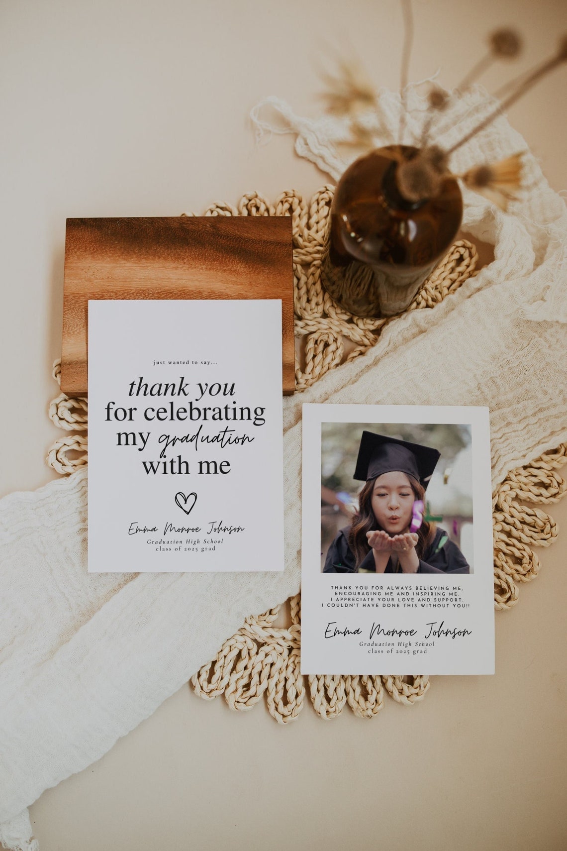 Graduation Thank You Card Graduation Thank You Template - Etsy