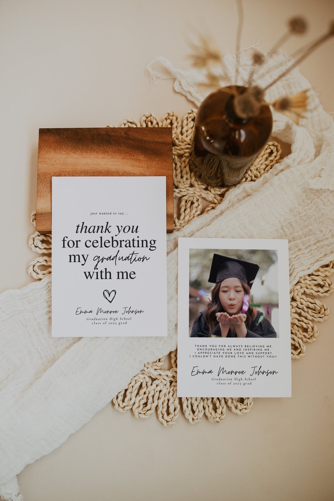 Graduation Thank You Card Graduation Thank You Template - Etsy