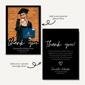 Graduation Thank You Card, Graduation Party Thank You Card, Photo ...