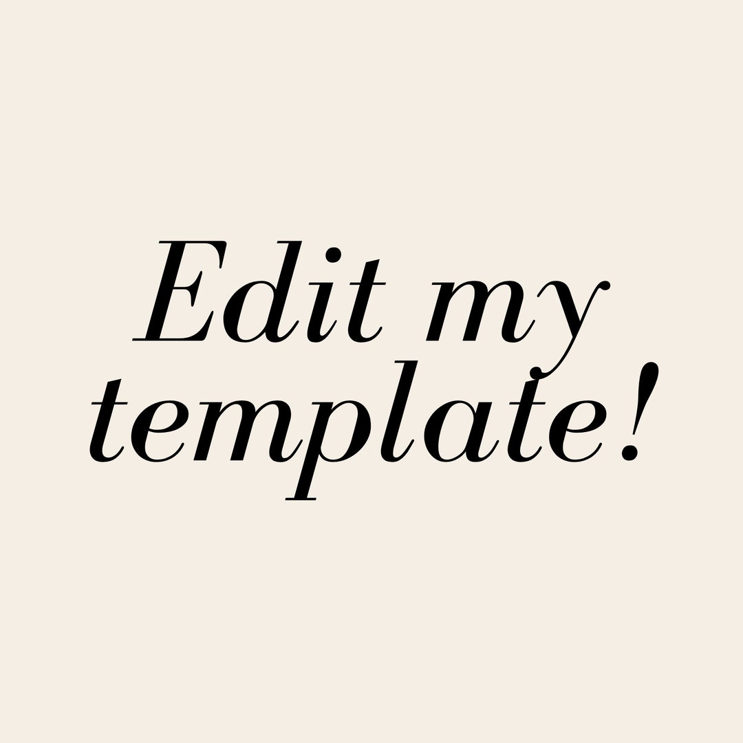 Add On- Edit My Template! - Etsy