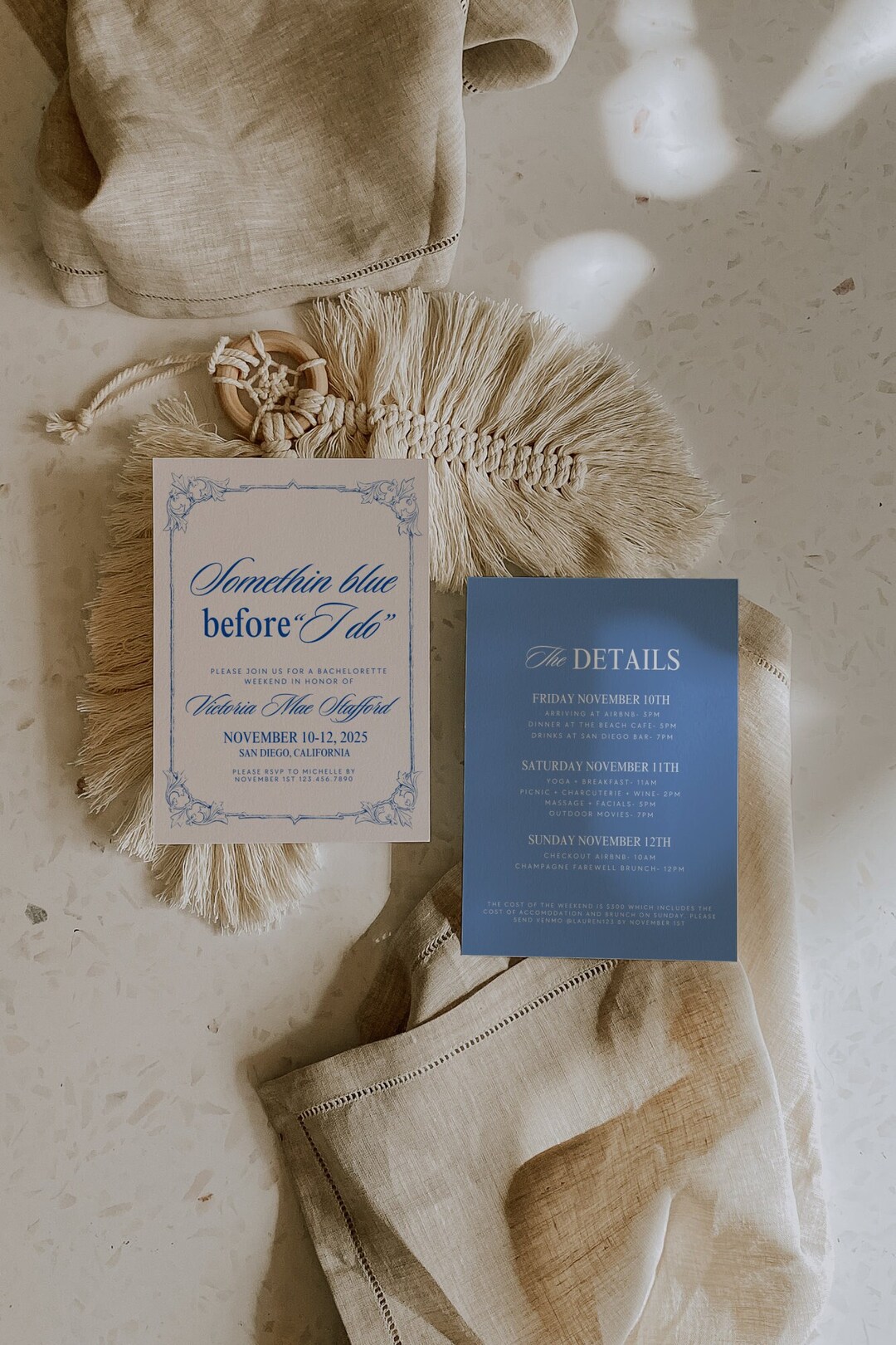 Something Blue Bachelorette Party Invitation Template, Blue Before I Do ...