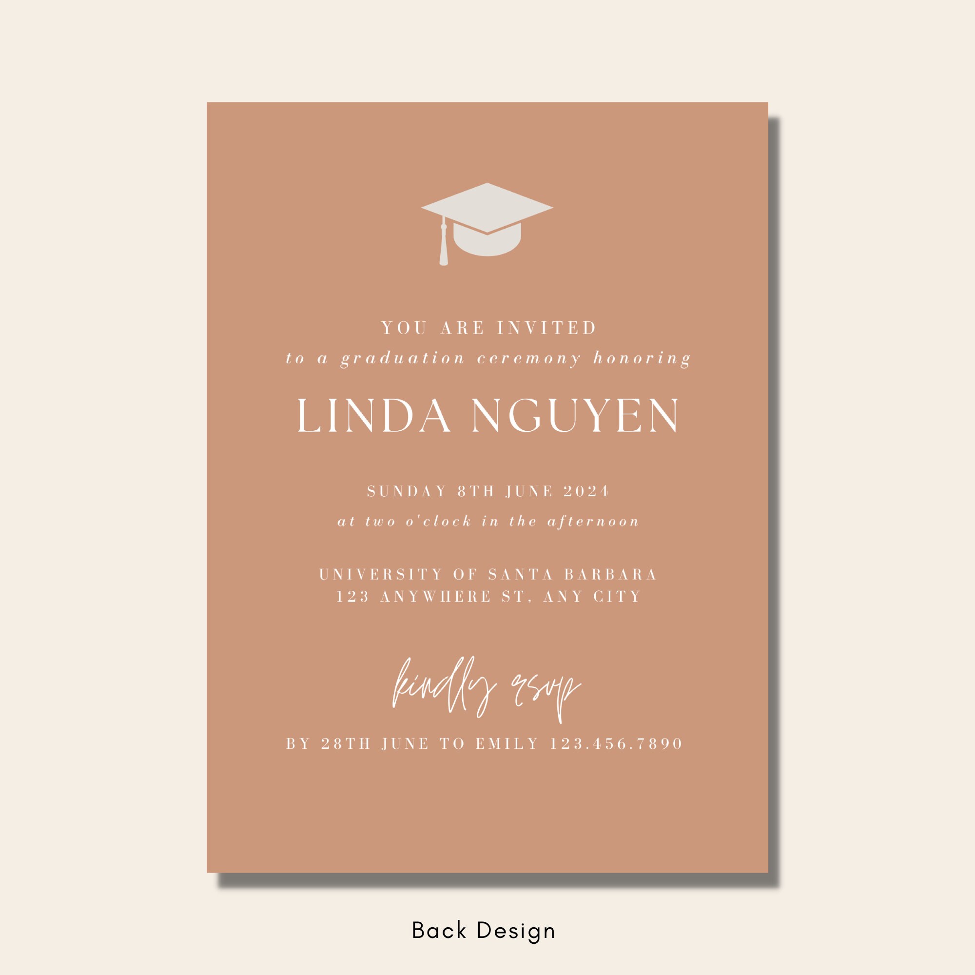 Modern Neutral Graduation Announcement Card, 2024 Graduation Invitation ...
