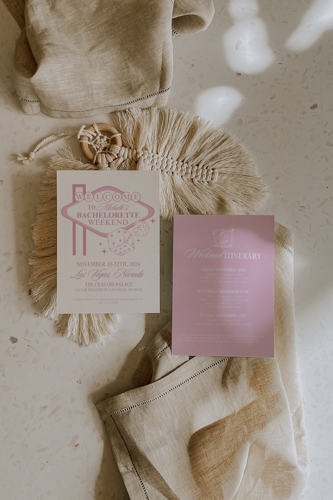 Las Vegas Bachelorette Party Invitation Template, Pink Vegas Before ...