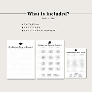 Modern Minimalist Graduation Word Search Game, Printable Graduation ...