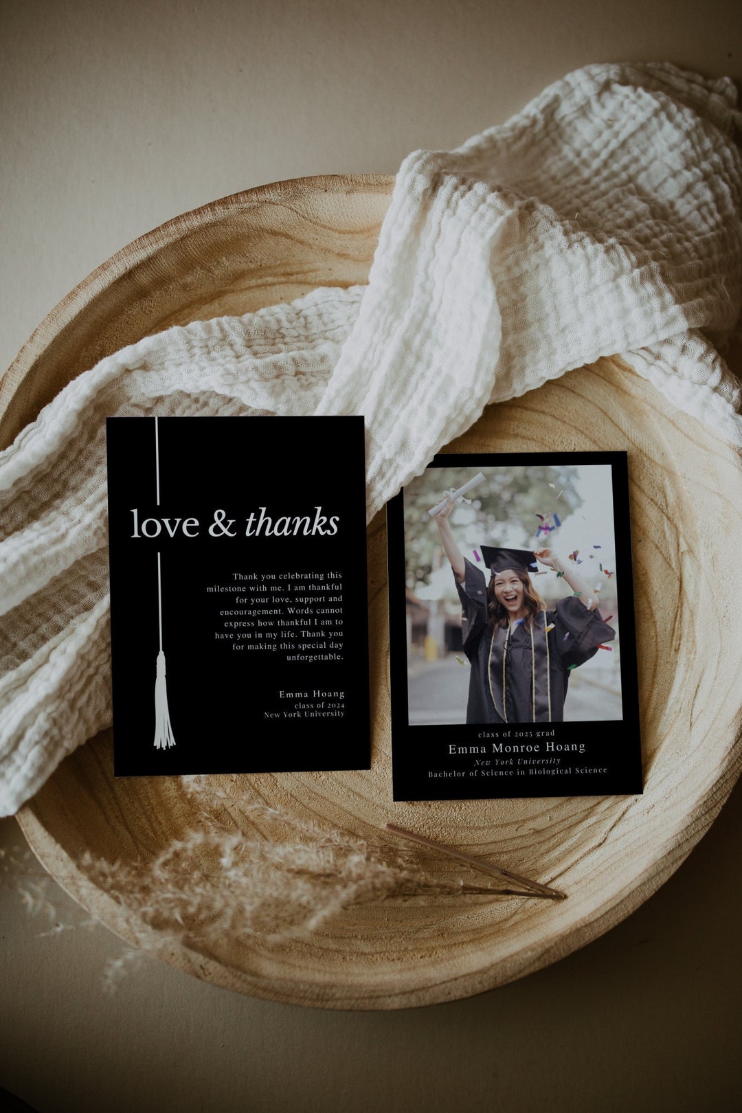 Graduation Thank You Card, Graduation Thank You Template, Modern ...