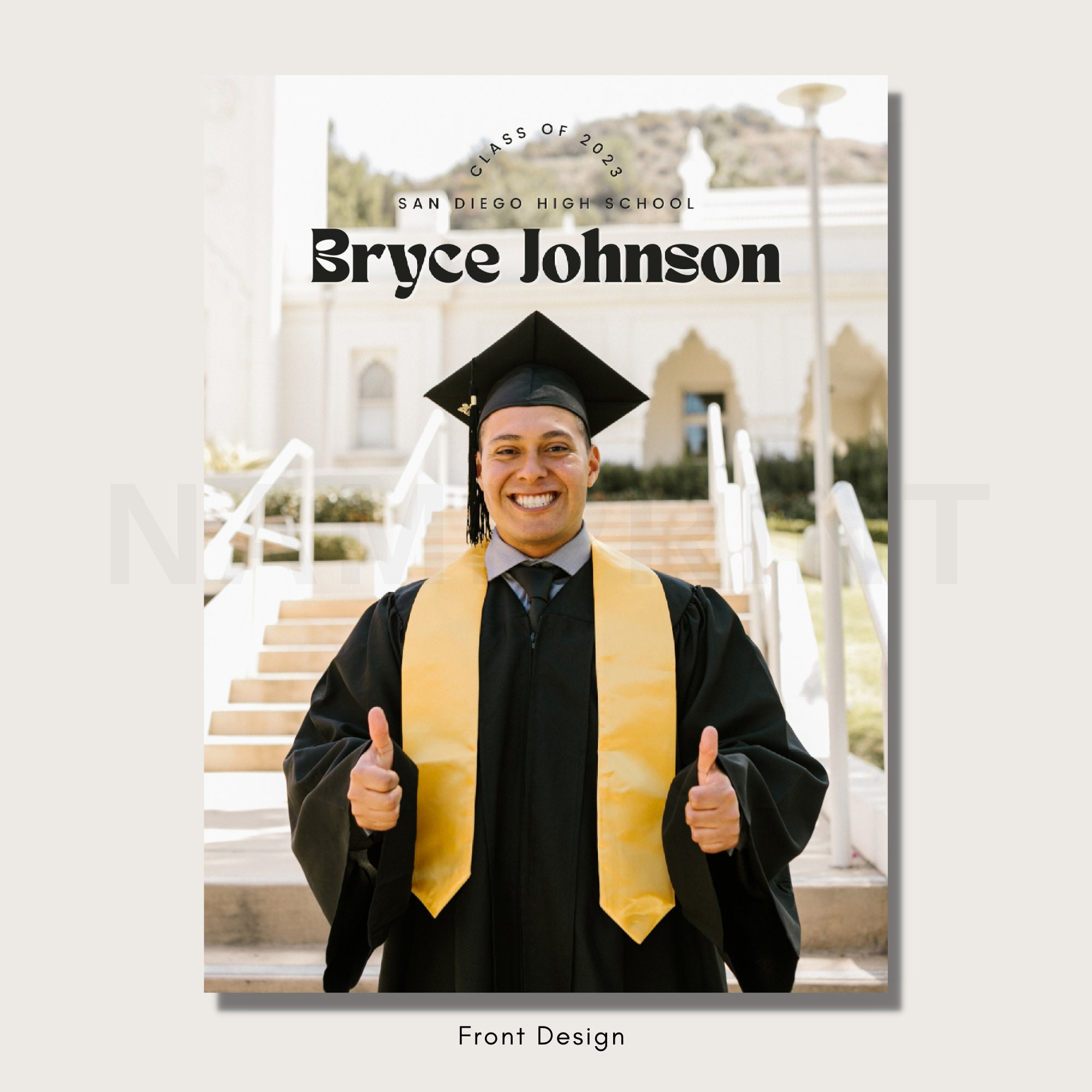 Retro Graduation Announcement Card Modern Boho Graduation - Etsy