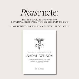 Nurse Graduation Welcome Sign Template, BSN RN Graduation Party Welcome ...