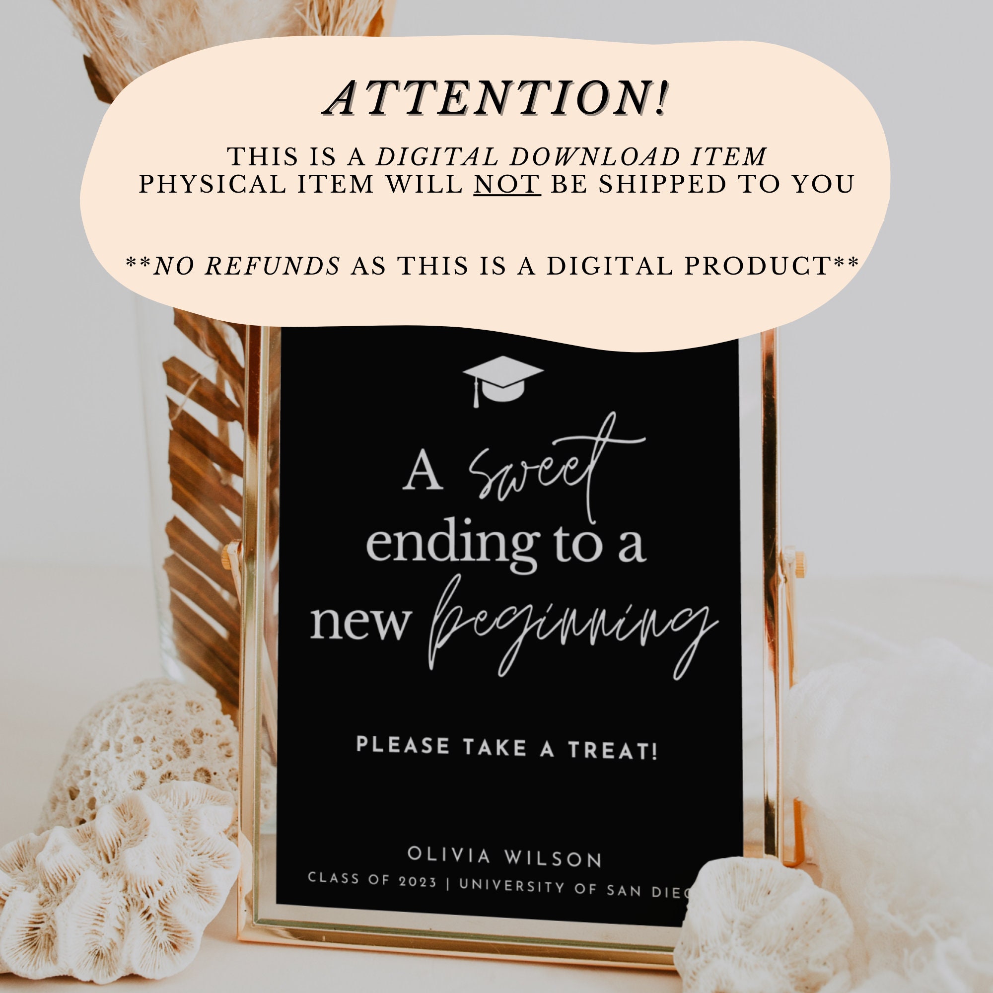 Graduation Candy Bar Sign Editable Template Printable A Sweet - Etsy