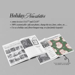 Vintage Santa Newspaper Template, Editable Bow Christmas Newsletter ...