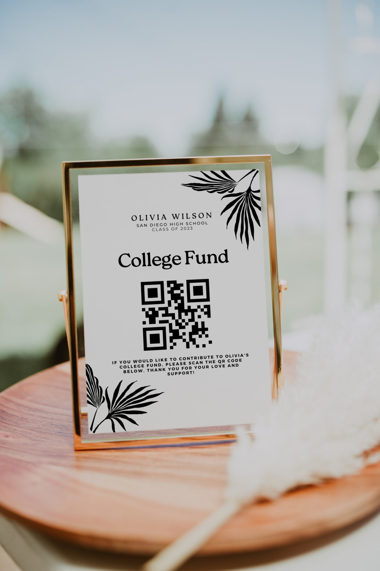 Modern Tropical College Fund Sign for 2023 Graduation Party - Etsy