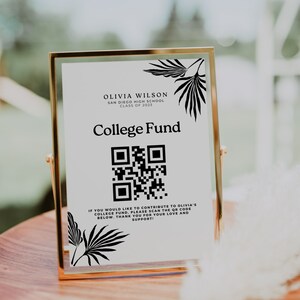 Modern Tropical College Fund Sign for 2023 Graduation Party, Hawaiian ...