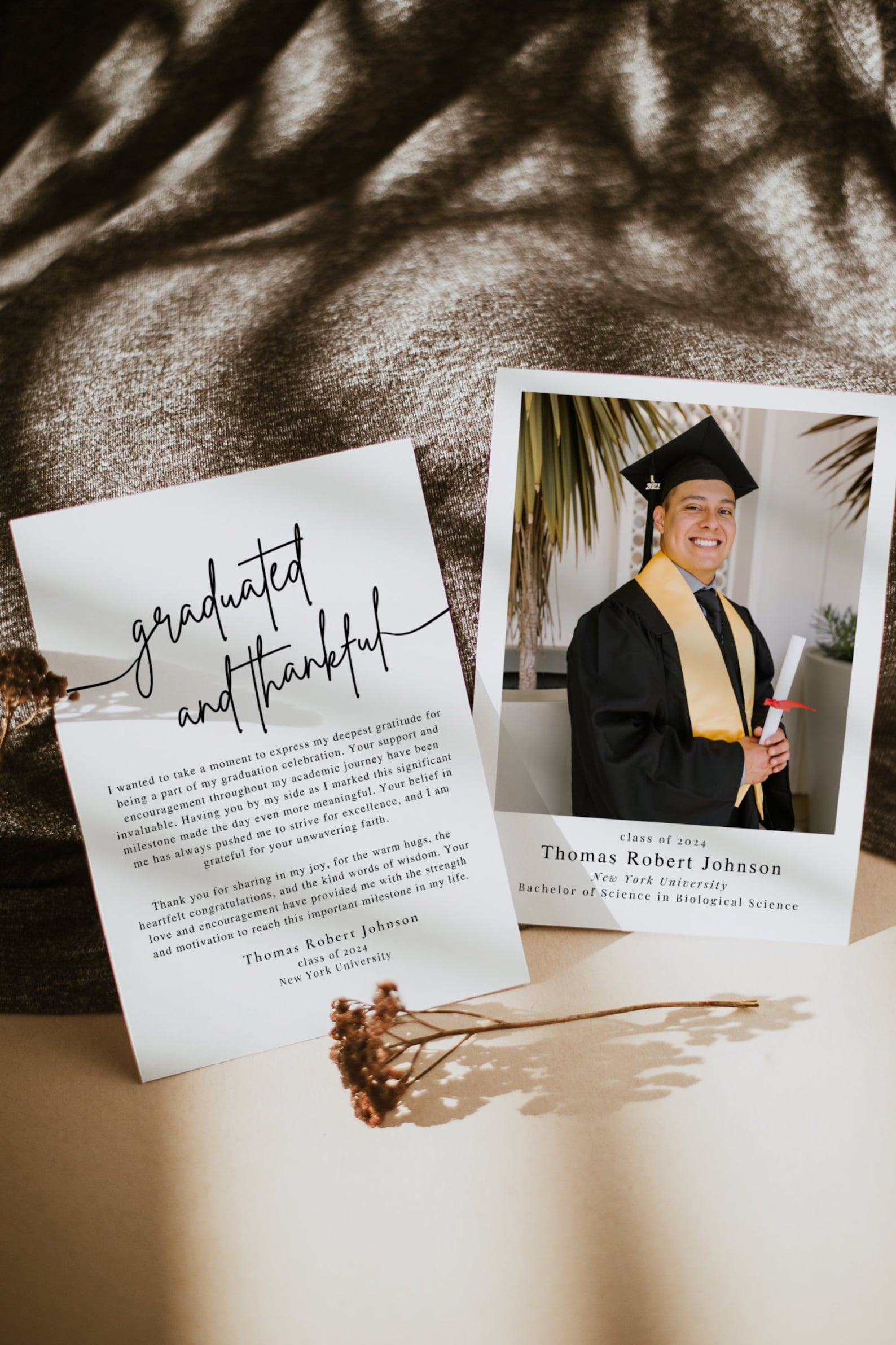 Graduation Party Thank You Card Modern Thank You Note - Etsy