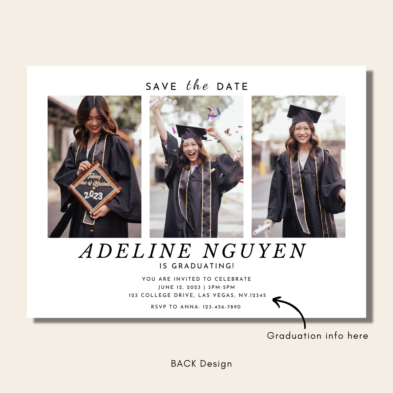 Save the Date Graduation Ceremony Invitation Card Template - Etsy
