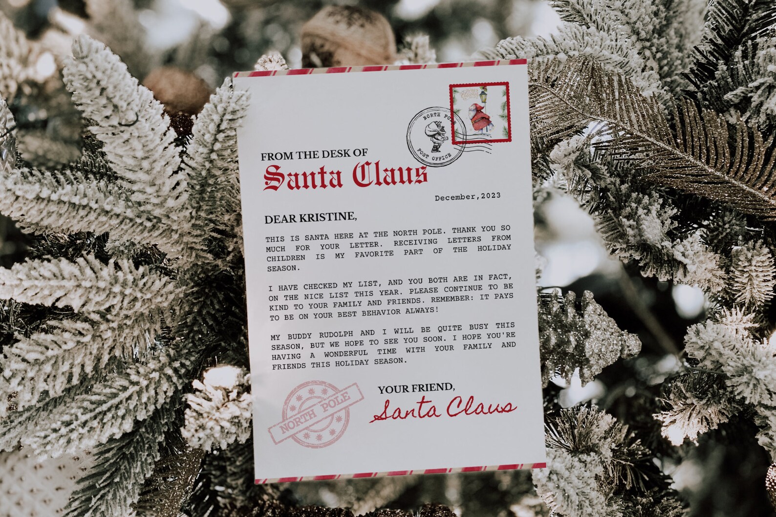 Official Letter From Santa, Printable North Pole Mail Christmas Santa ...