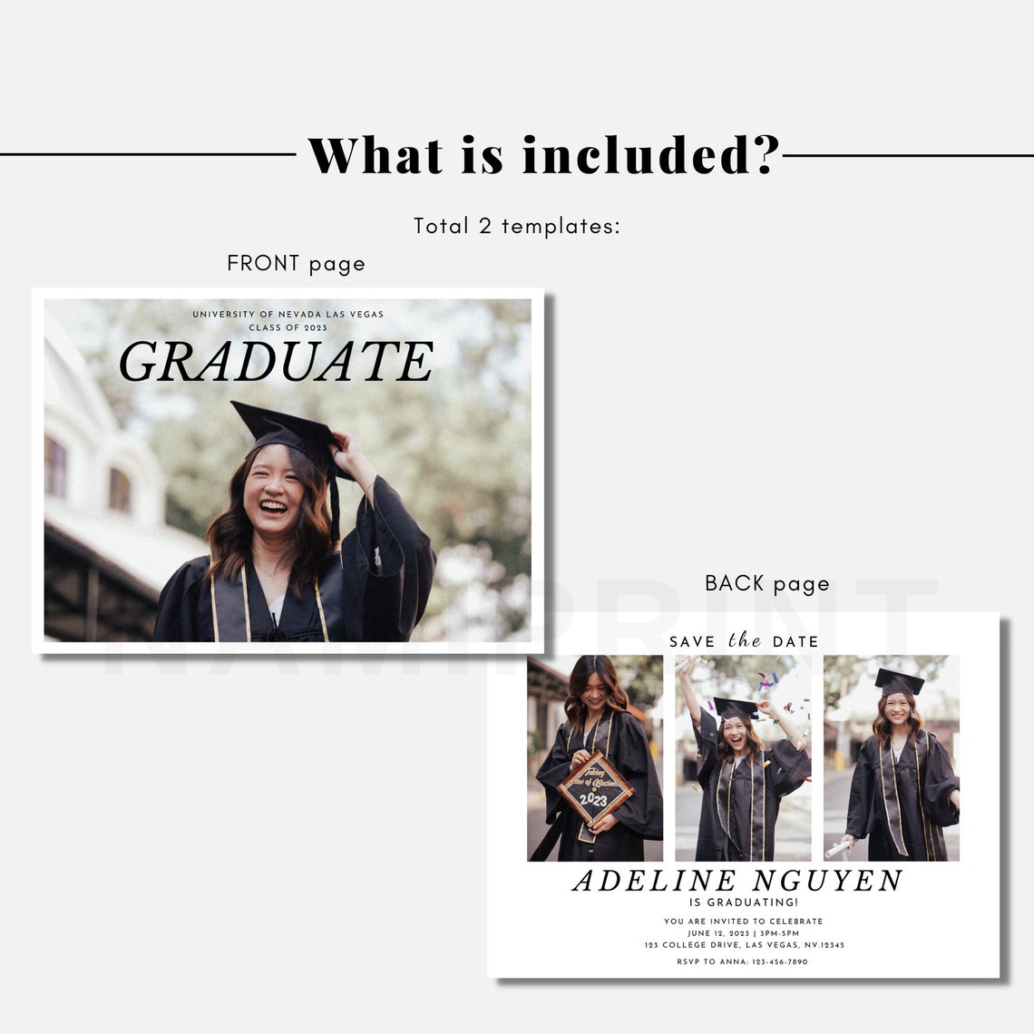 Save the Date Graduation Ceremony Invitation Card Template, Graduation ...