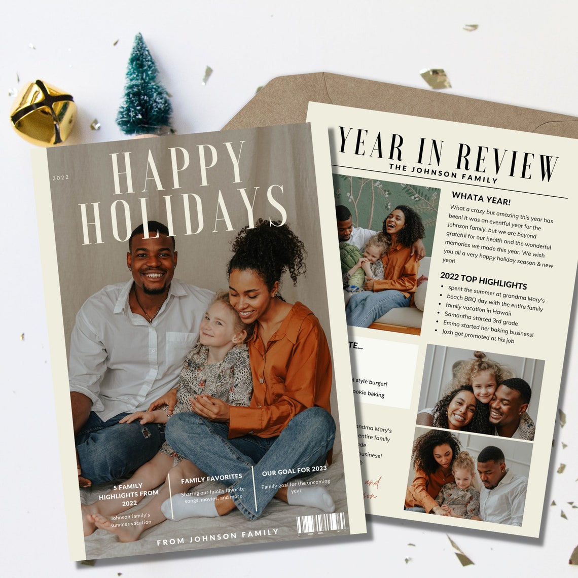 Modern Magazine 2022 Editable Year in Review Template - Etsy