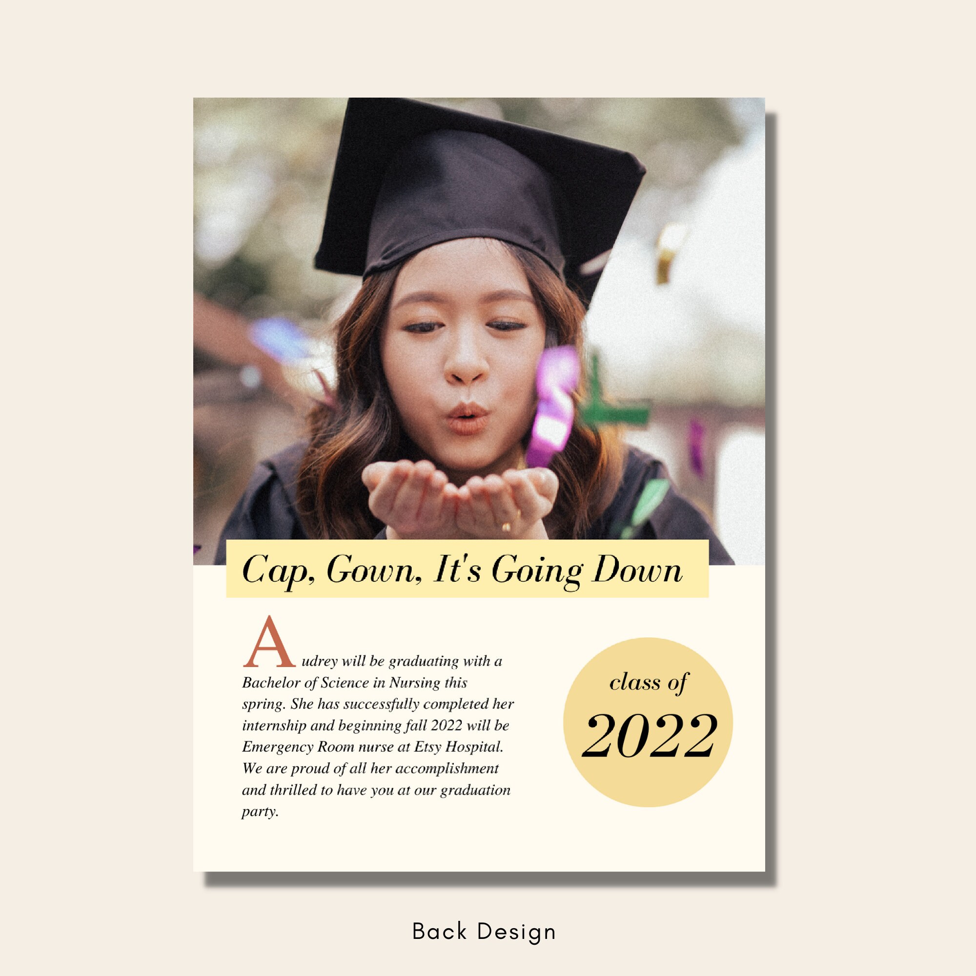 Magazine Cover Graduation Ceremony Invitation Card Template, Grad ...