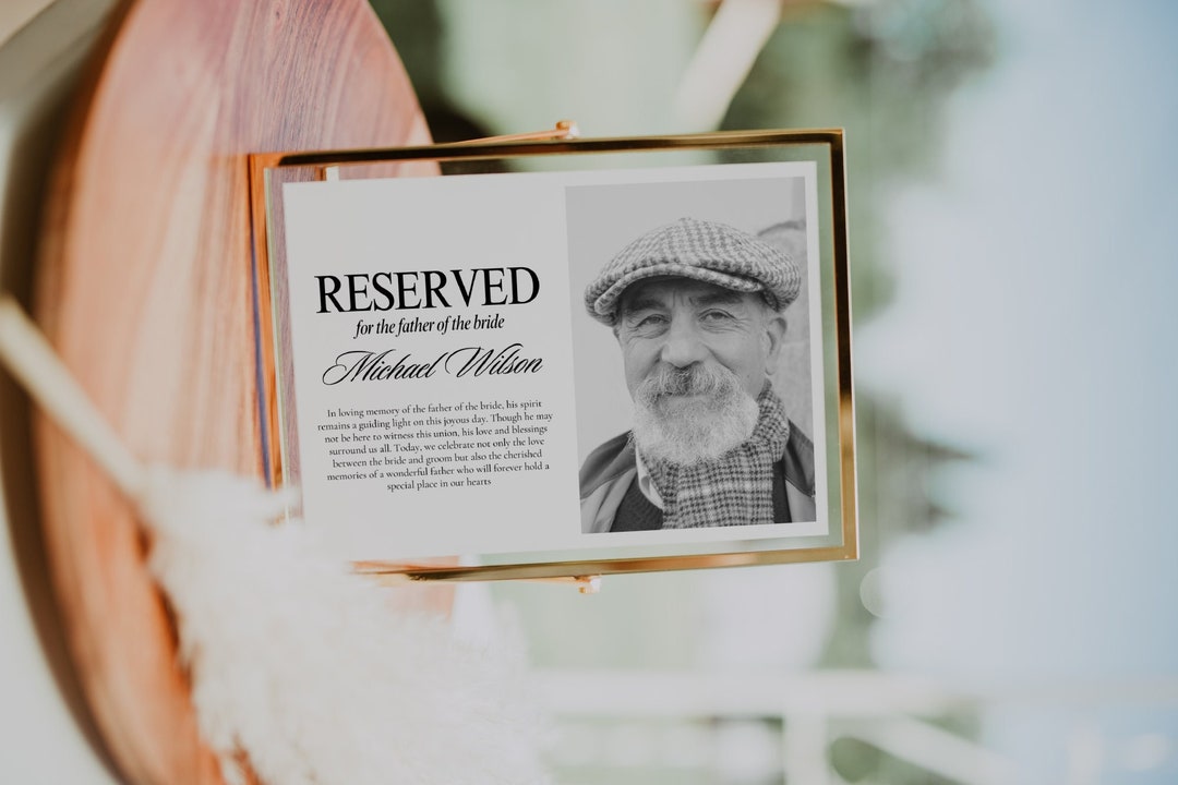 In Loving Memory Sign, Reserved Memorial Sign for Wedding, Editable ...