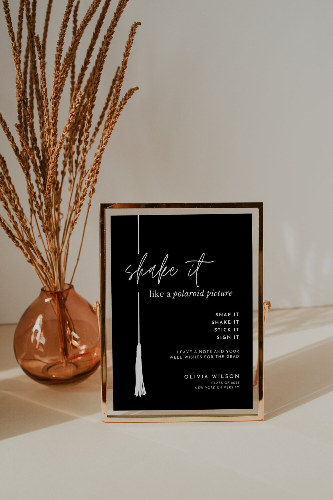 Photo Guest Book Sign, Graduation Photo Guestbook Sign, Polaroid Photo ...