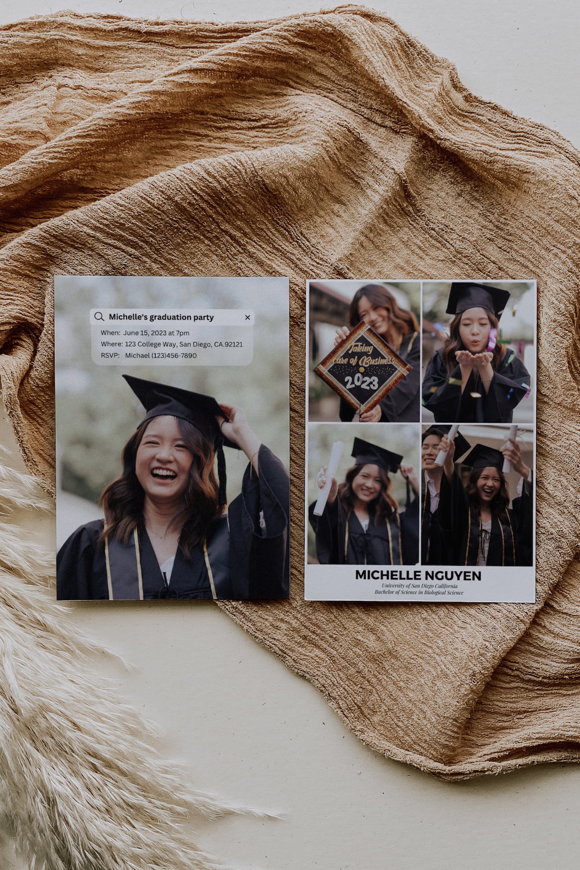 Modern Graduation Ceremony Invitation Card Template, Minimalist ...