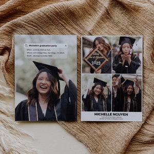 Modern Graduation Ceremony Invitation Card Template, Minimalist ...