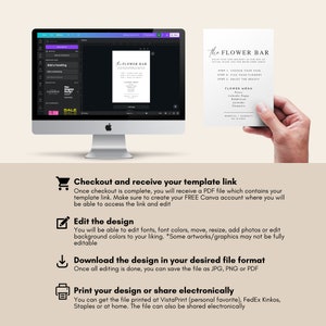 Flower Bar Wedding Sign Template, Build Your Own Flower Bouquet Bar ...