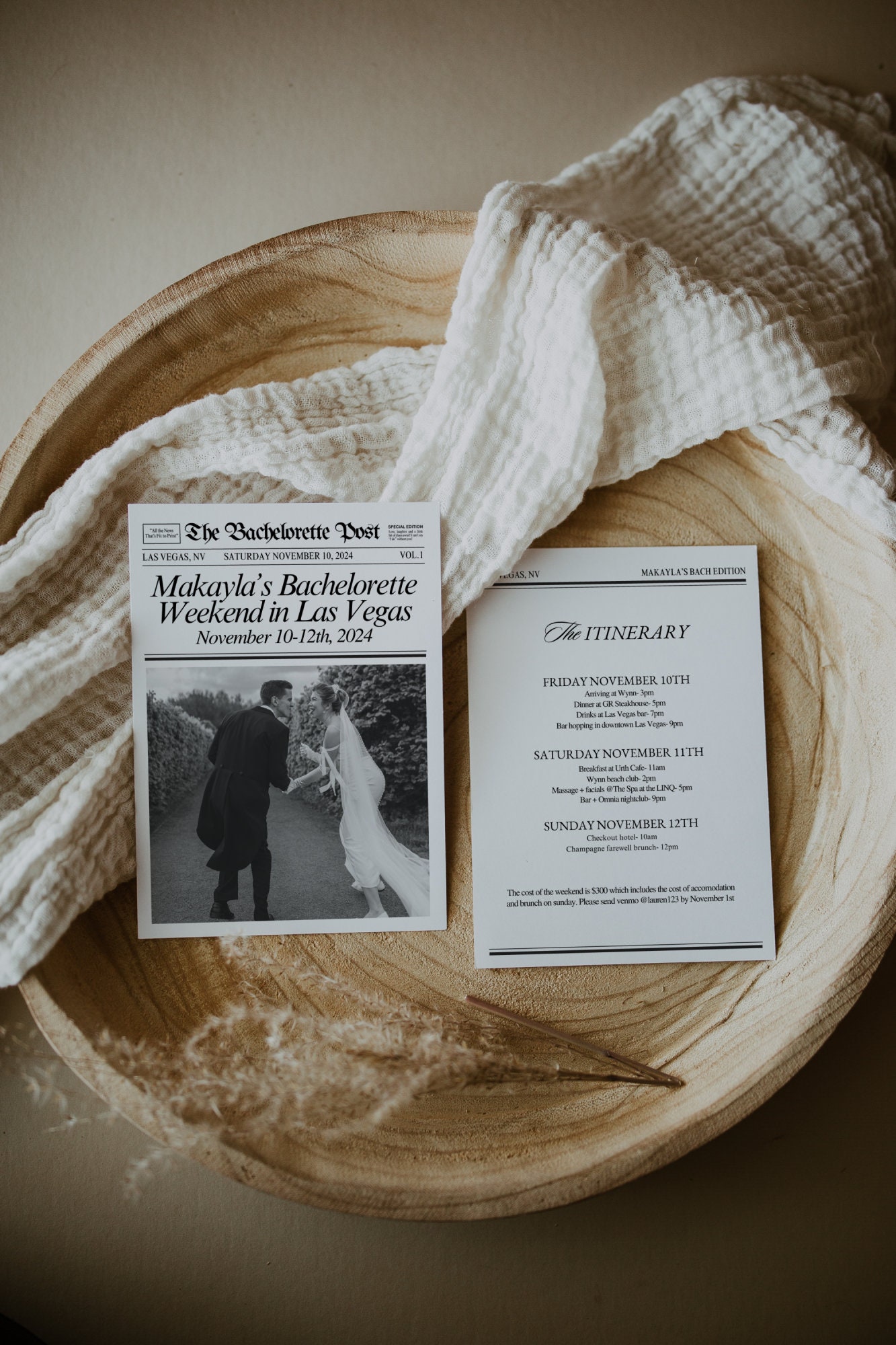 Newspaper Bachelorette Party Invitation Template Bachelorette - Etsy