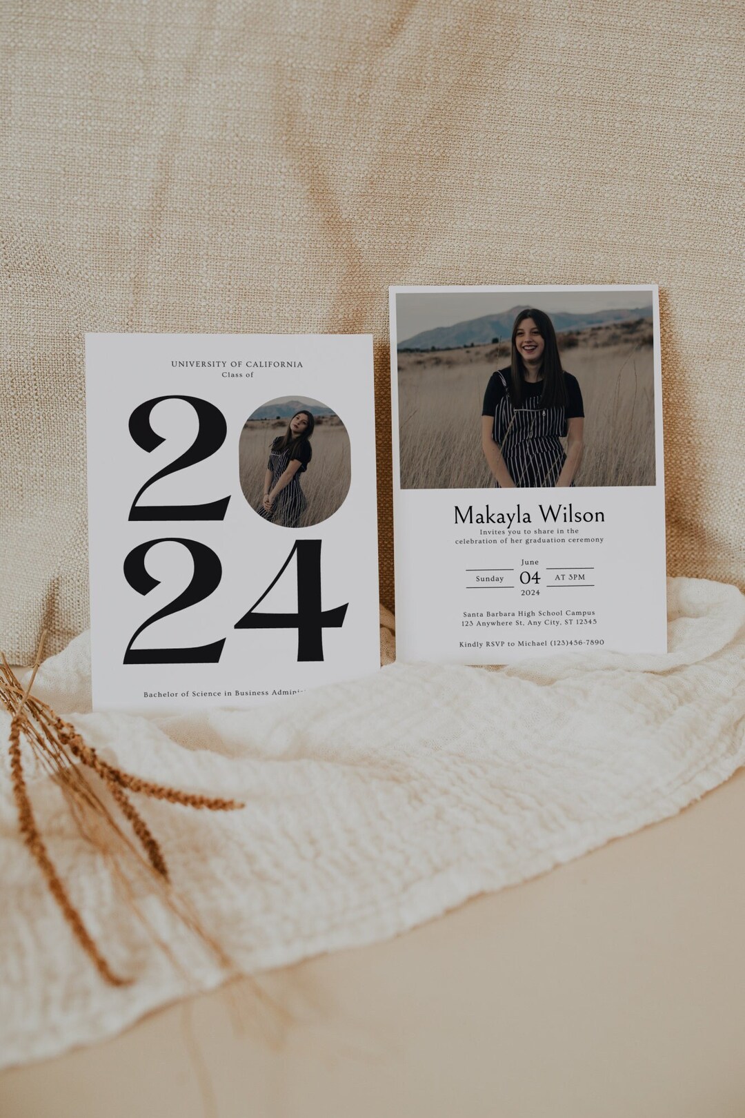 2024 Graduation Announcement, Modern Graduation Party Invitation ...