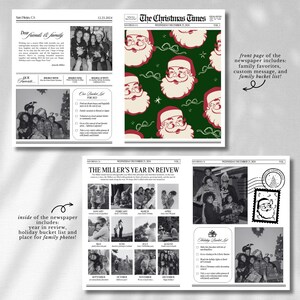 Vintage Santa Newspaper Template, Editable Bow Christmas Newsletter ...