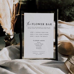 Flower Bar Wedding Sign Template, Build Your Own Flower Bouquet Bar ...