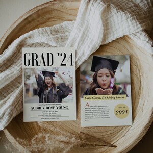 Magazine Cover Graduation Ceremony Invitation Card Template, Grad ...