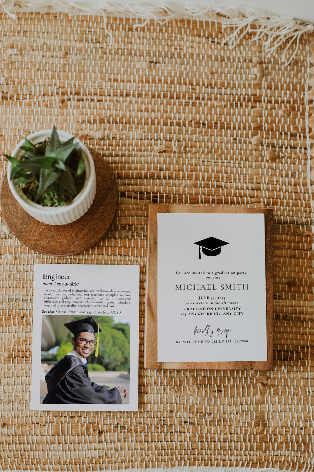 Engineer Graduation Party Invitation Template, Engineering Graduate ...