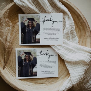 Graduation Party Thank You Card, Modern Thank You Note, Editable ...