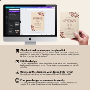 Minimal Friendsgiving Potluck Party Invitation Template, Thanksgiving ...