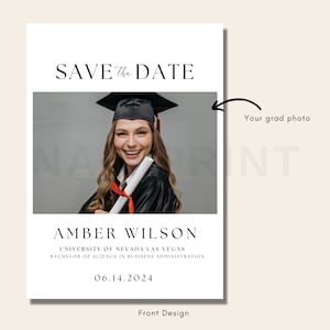 Graduation Announcement Save the Date Template, Editable Graduation ...