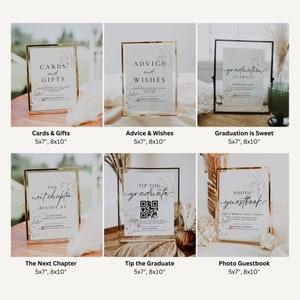 Wildflower Graduation Party Sign Bundle, Editable Graduation Table ...