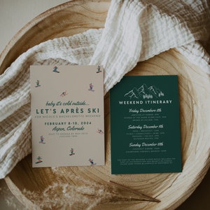 Après Ski Bachelorette Party Invitation Template, Winter Ski Trip Bach ...