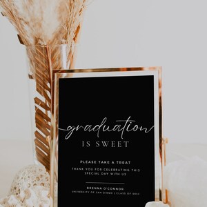 Black Graduation Candy Bar Sign Editable Template, Printable A Sweet ...