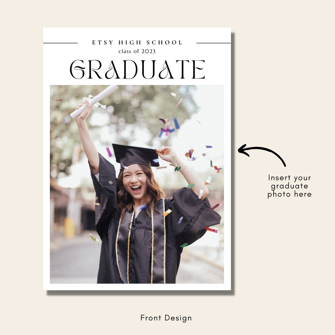 Modern Minimal Graduation Party Invitation Template - Etsy