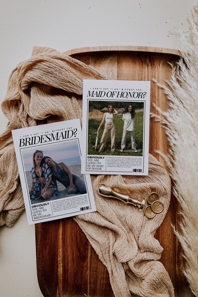 Magazine Cover Bridesmaid Proposal Template, Modern Bridesmaid Photo ...