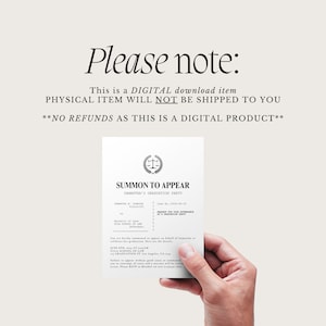 Summon to Appear Invite, Law School Graduation Party Photo Card, You ...