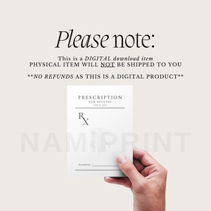 RX Prescription for Success Sign Template, Advice and Wishes Game ...