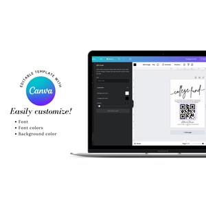 College Fund QR Code Sign for 2023 Graduation Party, Modern Minimalist ...