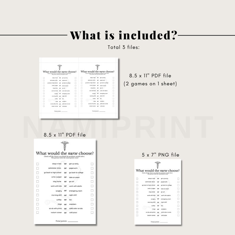 Nurse Graduation Game Printable RN BSN Graduation Party Game - Etsy
