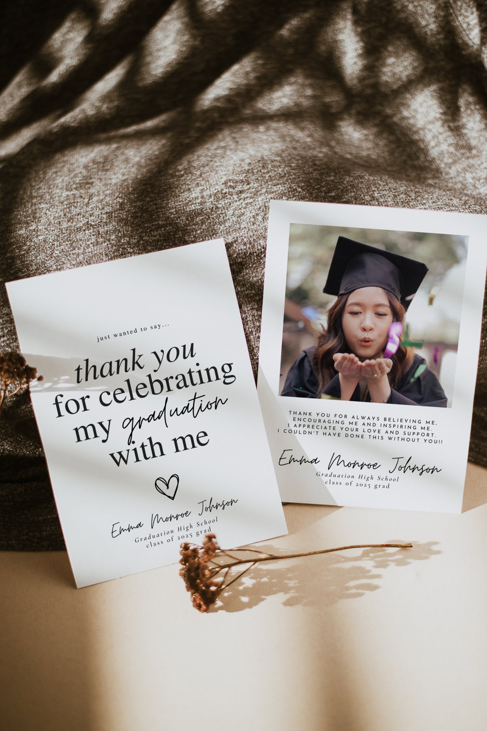 Graduation Thank You Card Graduation Thank You Template - Etsy