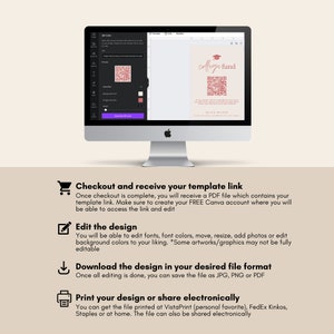 Modern Pink College Fund QR Code Sign Template, Pink Graduation College ...